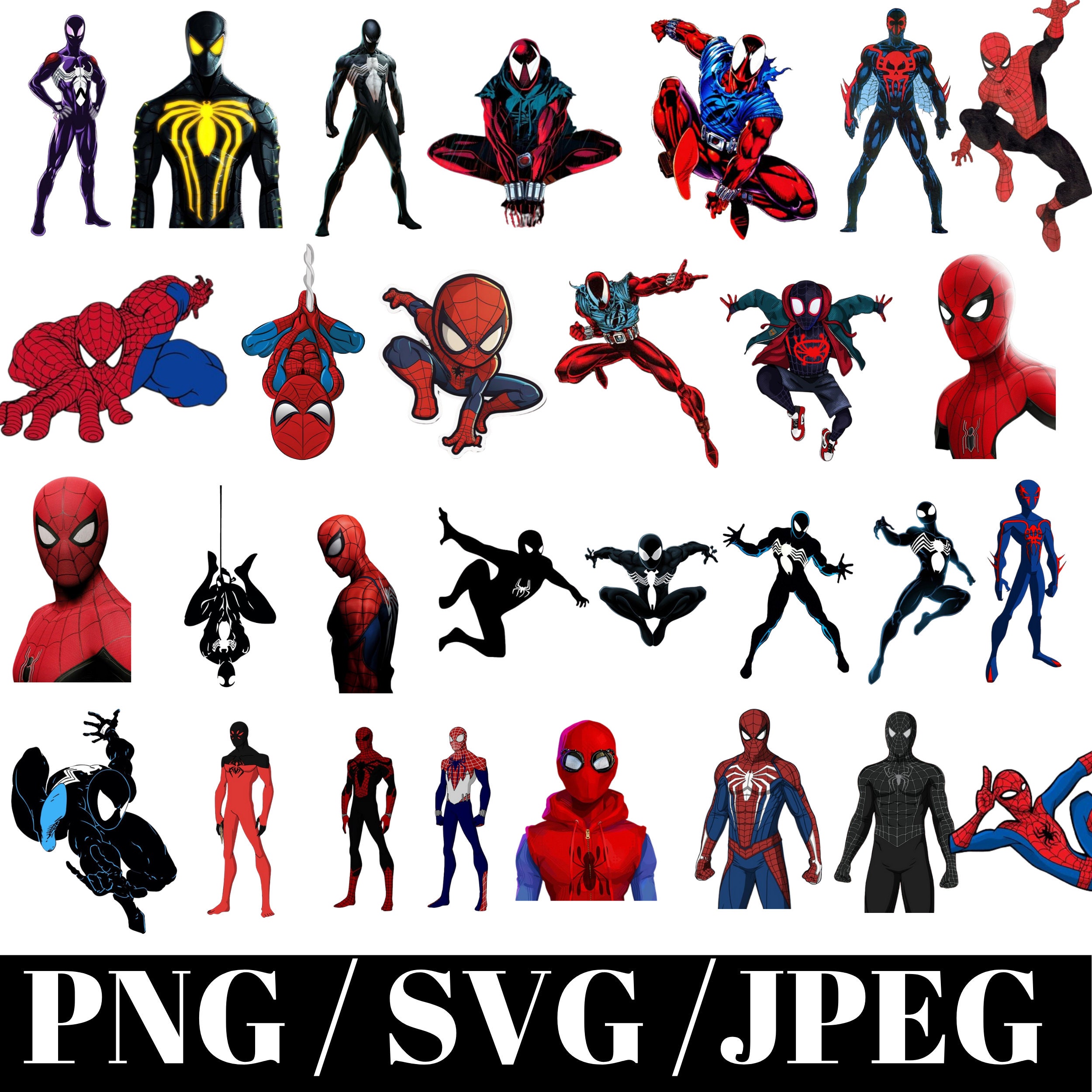 Spiderman PNG Bundle, Spiderman SVG Bundle, Superhero Clipart ...