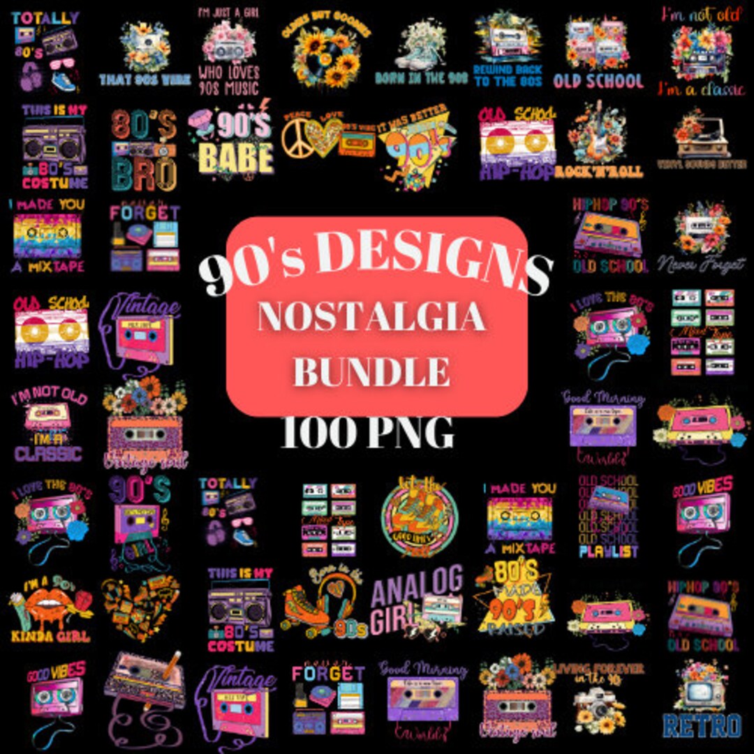 PNG retro de los 90, paquete de los 90, archivos digitales vintage de ... PNG retro de los 90, paquete de los 90, archivos digitales vintage de ...