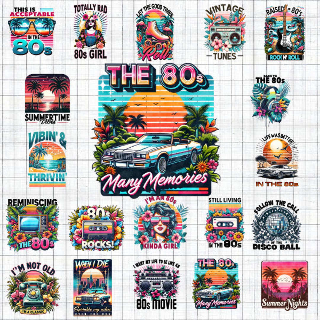 80's Png Bundle, Back to 80s, Retro 80s, Vintage 80s, 80s Pngs, 80s ...