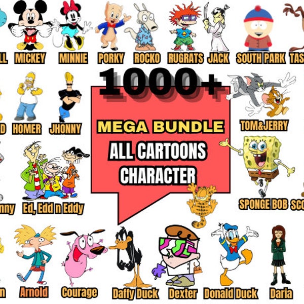 90s Cartoon Characters Svg - Etsy