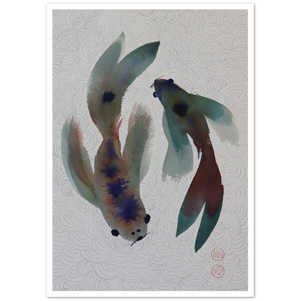 Koi Print - Etsy