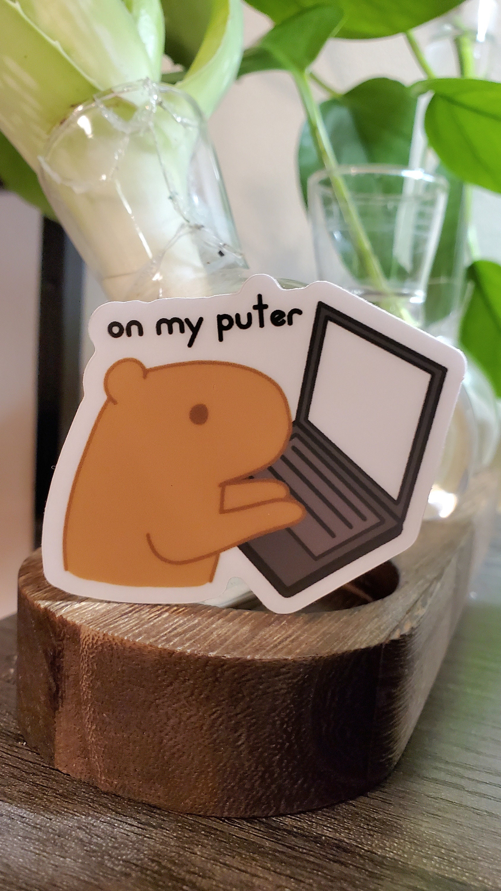 On My Puter Capybara Clear Sticker Vinyl Waterproof | Cute Animals ...