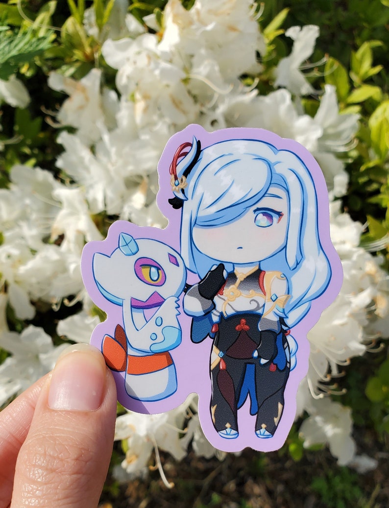 Shenhe Froslass Genshin X Pokemon Sticker Vinyl Waterproof Cute Anime ...
