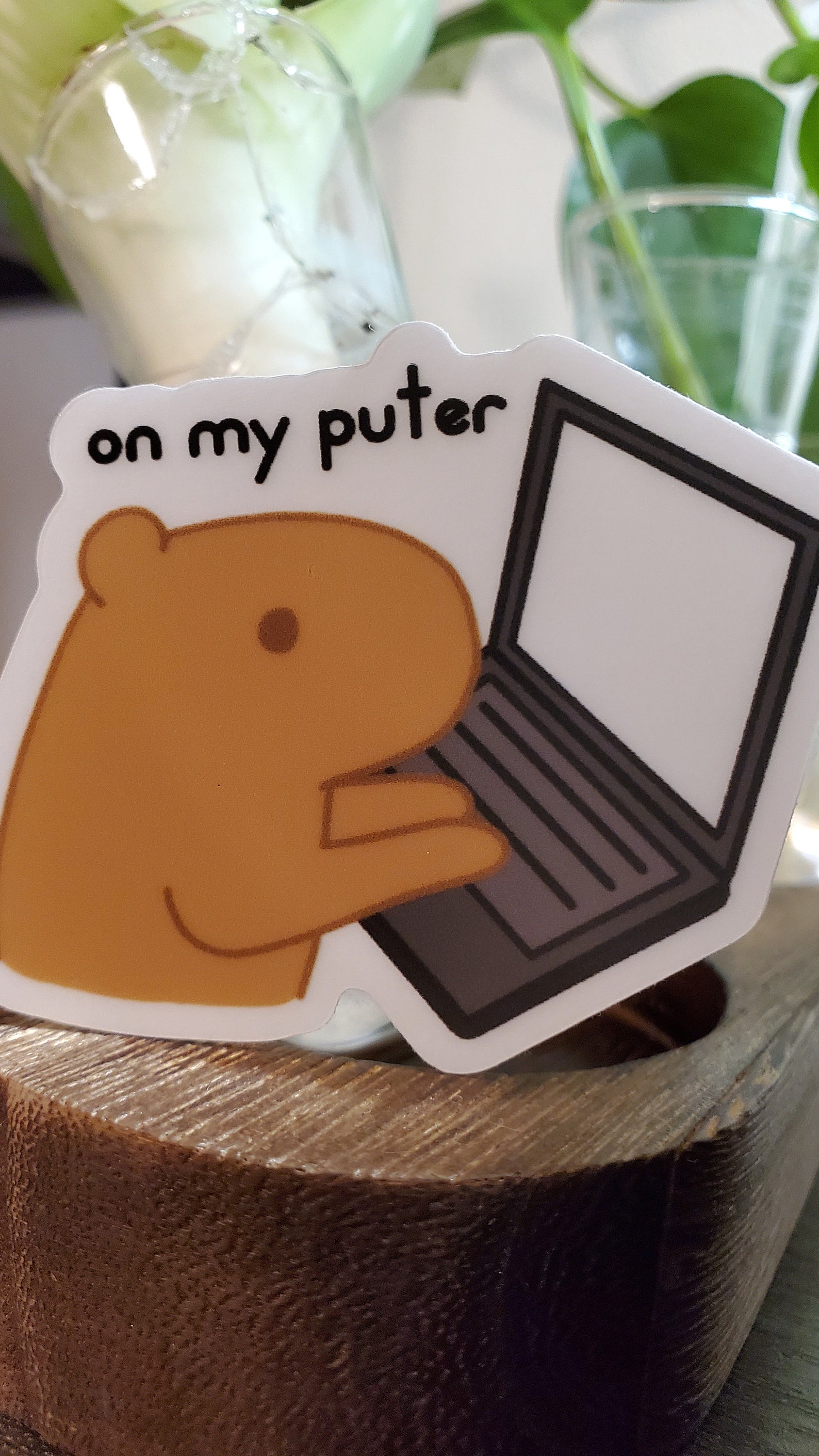 On My Puter Capybara Clear Sticker Vinyl Waterproof | Cute Animals ...