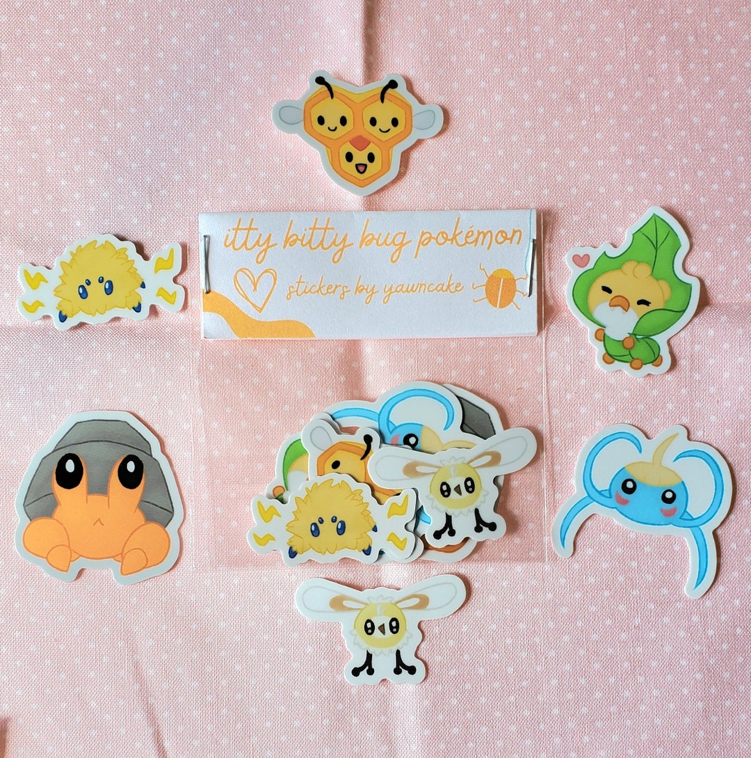 Itty Bitty Bug Pokemon Sticker Pack Set Vinyl Waterproof | Cute Mini ...