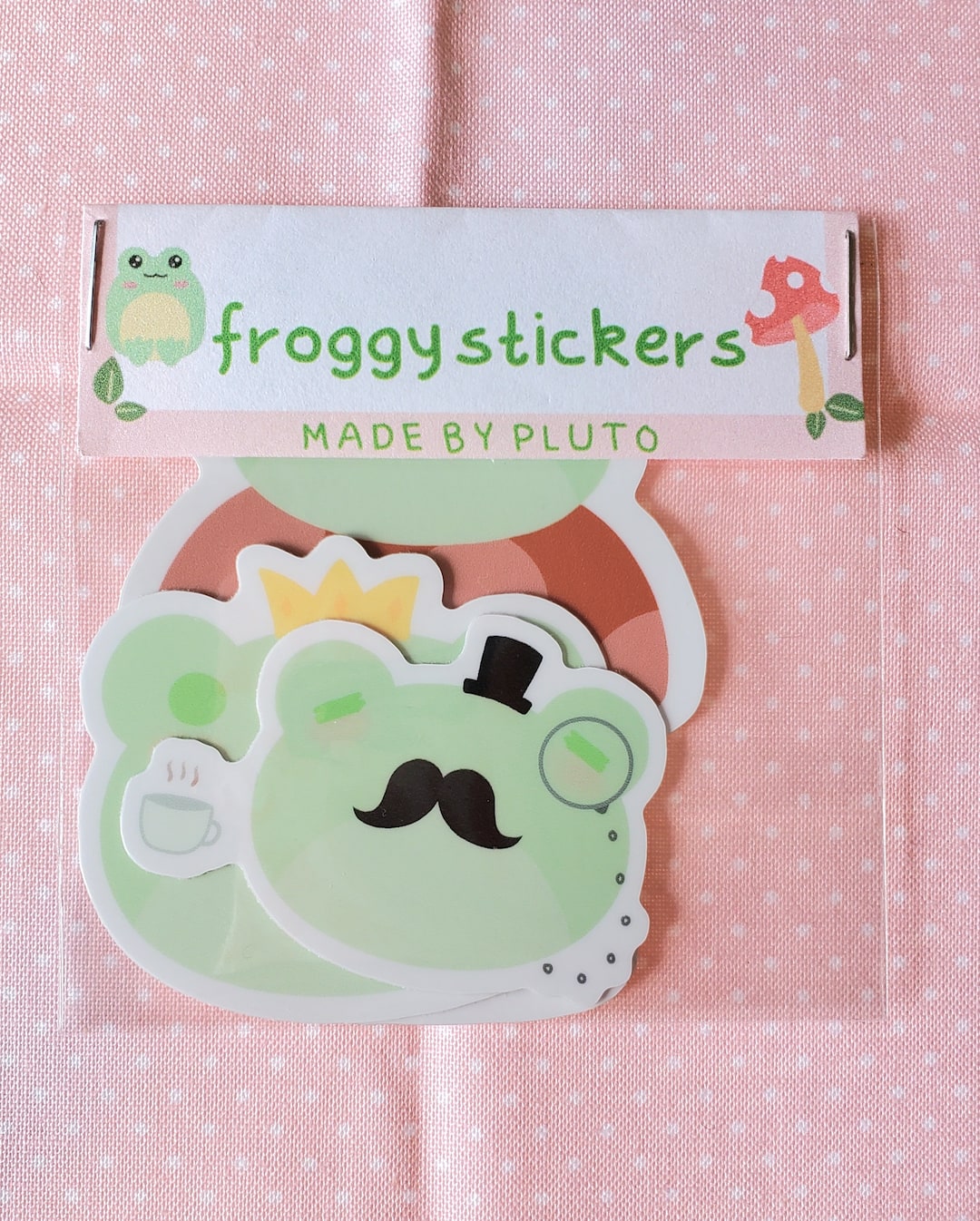 Frog Sticker Pack Set Vinyl Waterproof | Mushroom King Dapper Cute ...