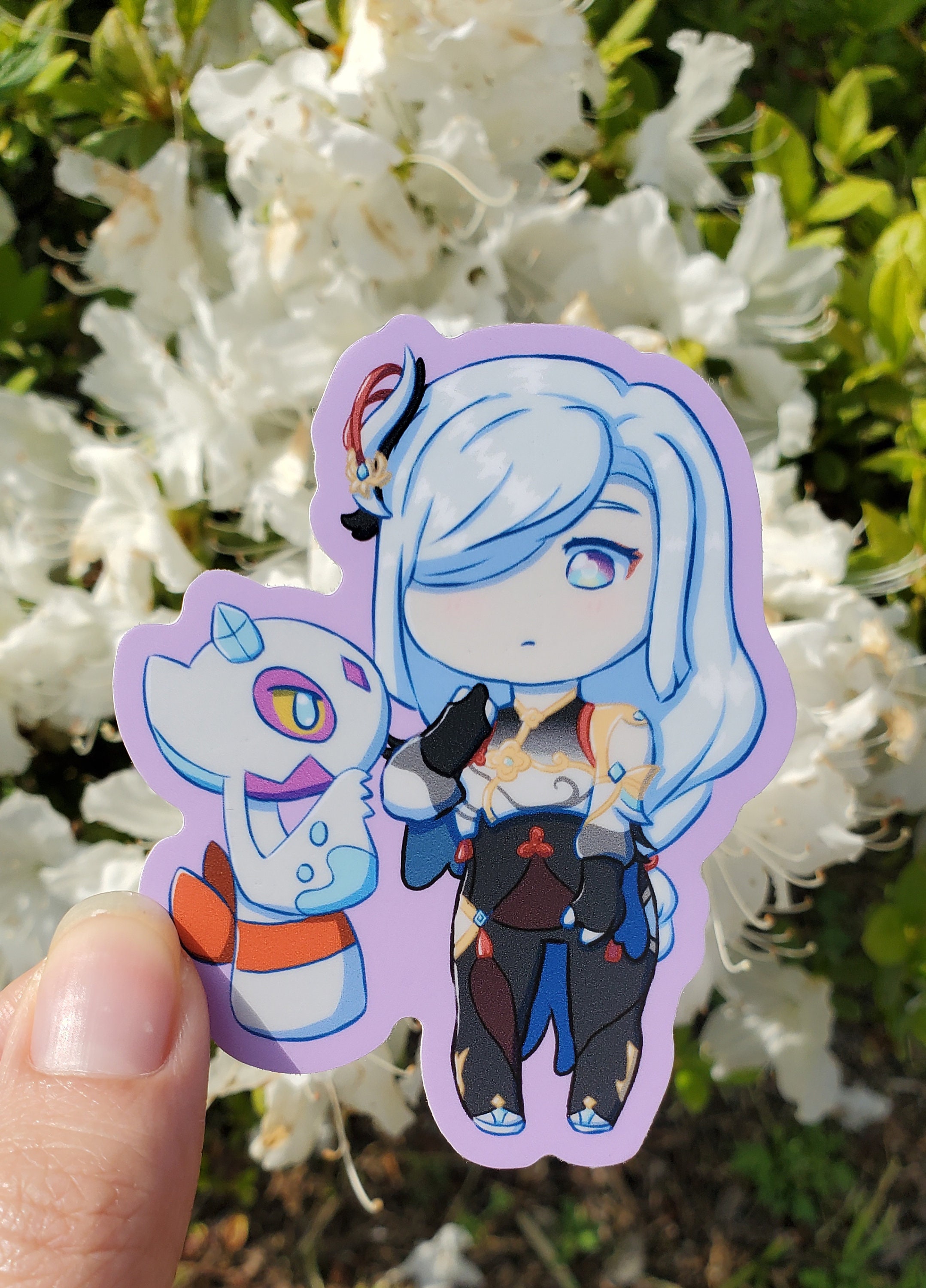 Shenhe Froslass Genshin X Pokemon Sticker Vinyl Waterproof Cute Anime ...