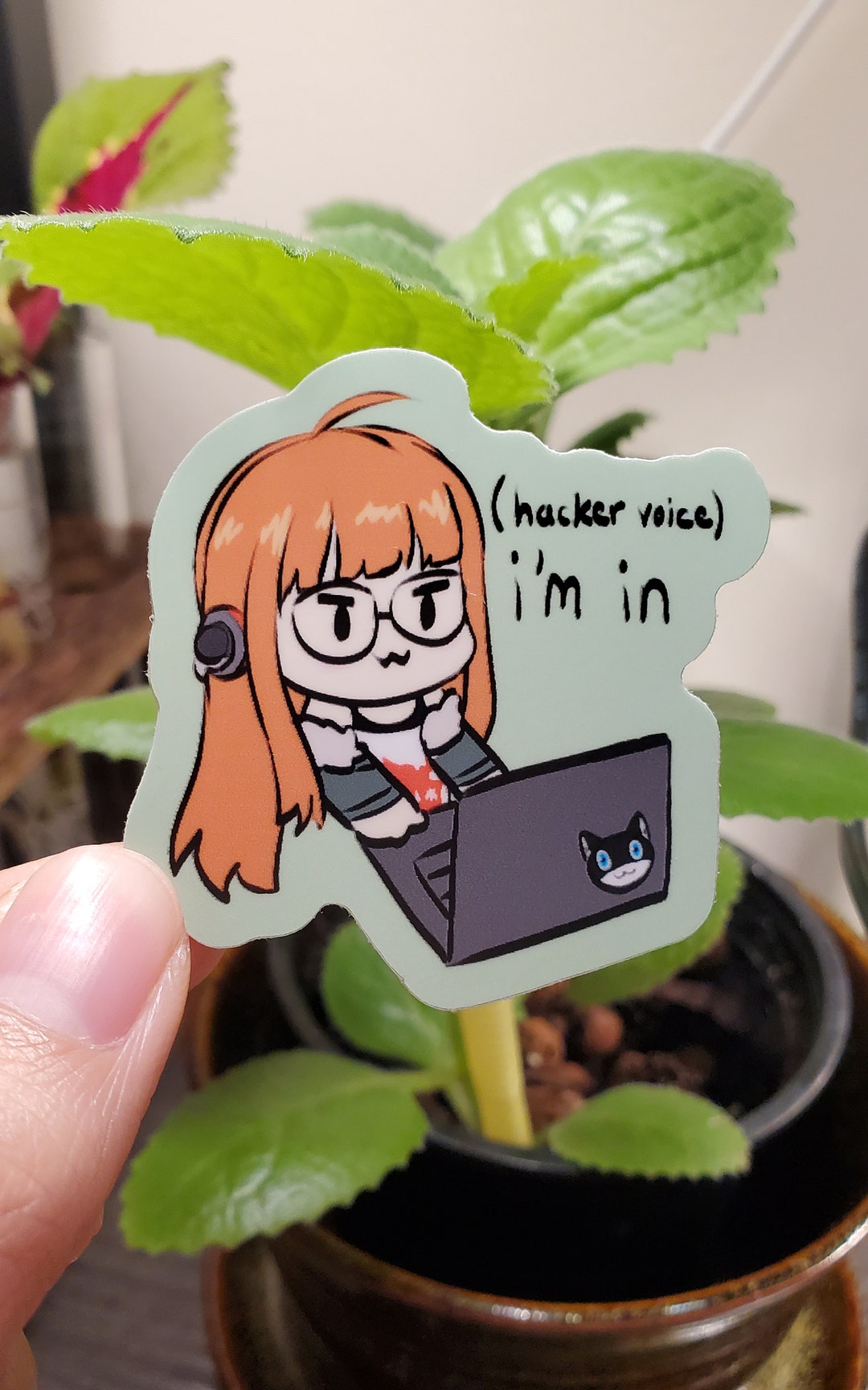 Futaba Sakura P5 Hacker Voice Sticker Vinyl Waterproof | Cute Anime ...