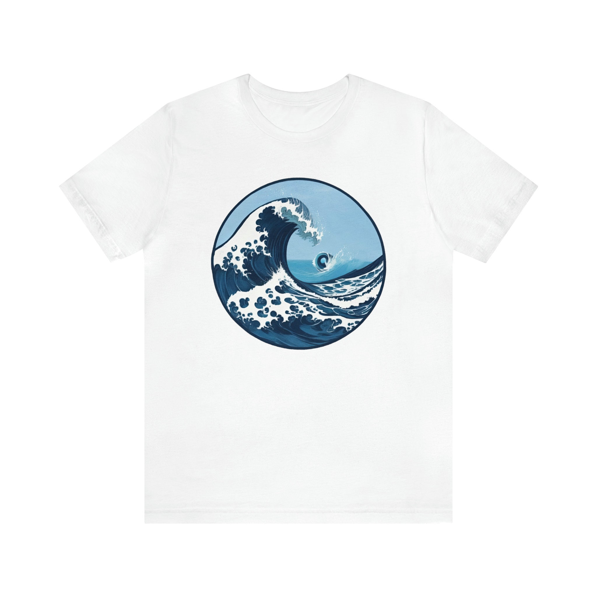 Ocean Waves Circle Design T-shirt Coastal-inspired Tee for Men and ...