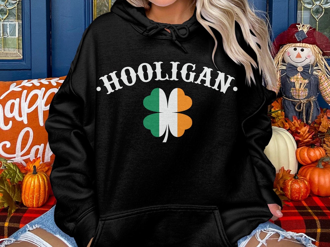 Hooligan Clover Hoodie, St. Patricks Day Irish Pride Sweatshirt, Unisex ...