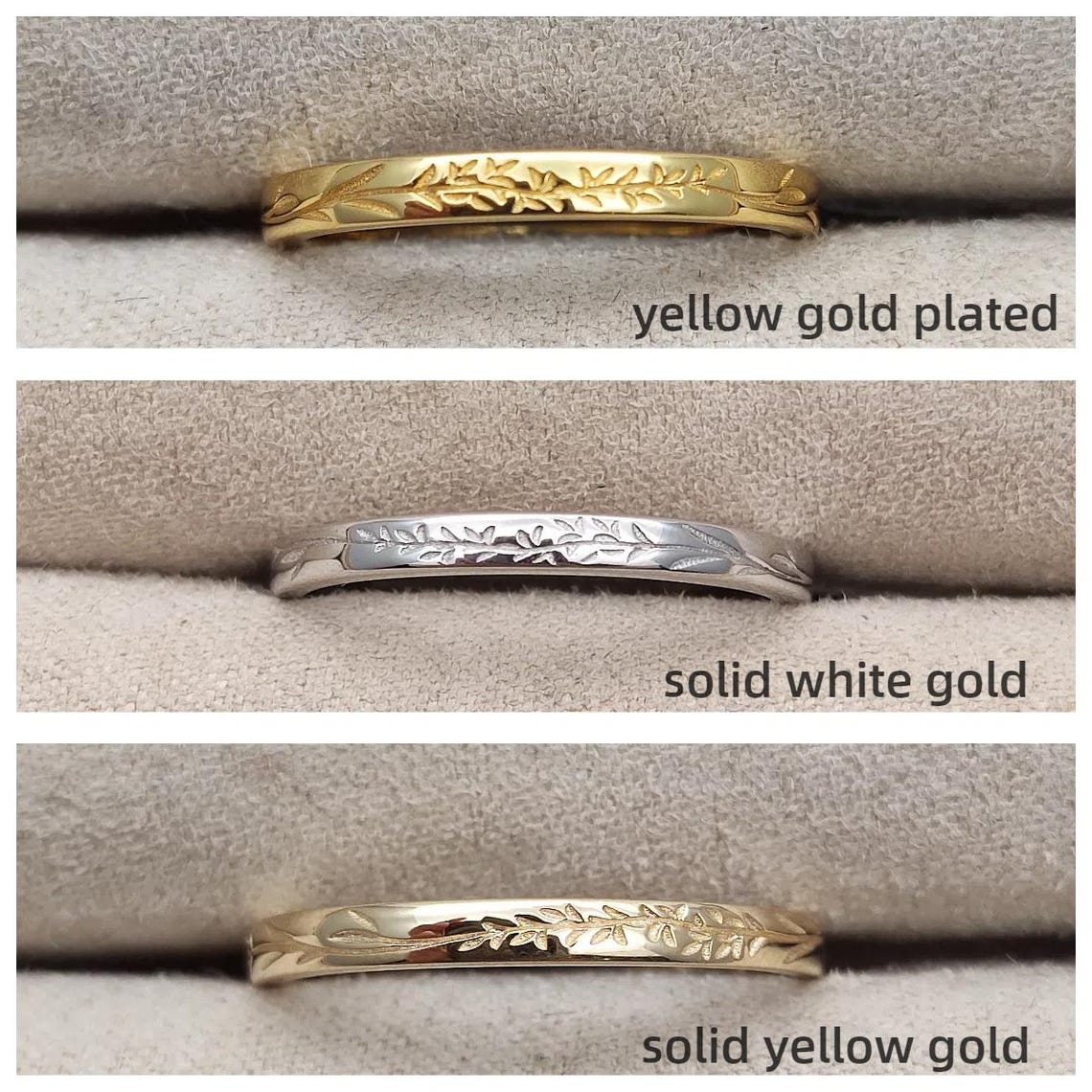 Nature Inspired Tulip Engraving Wedding Band Unique Leaf Engraving ...
