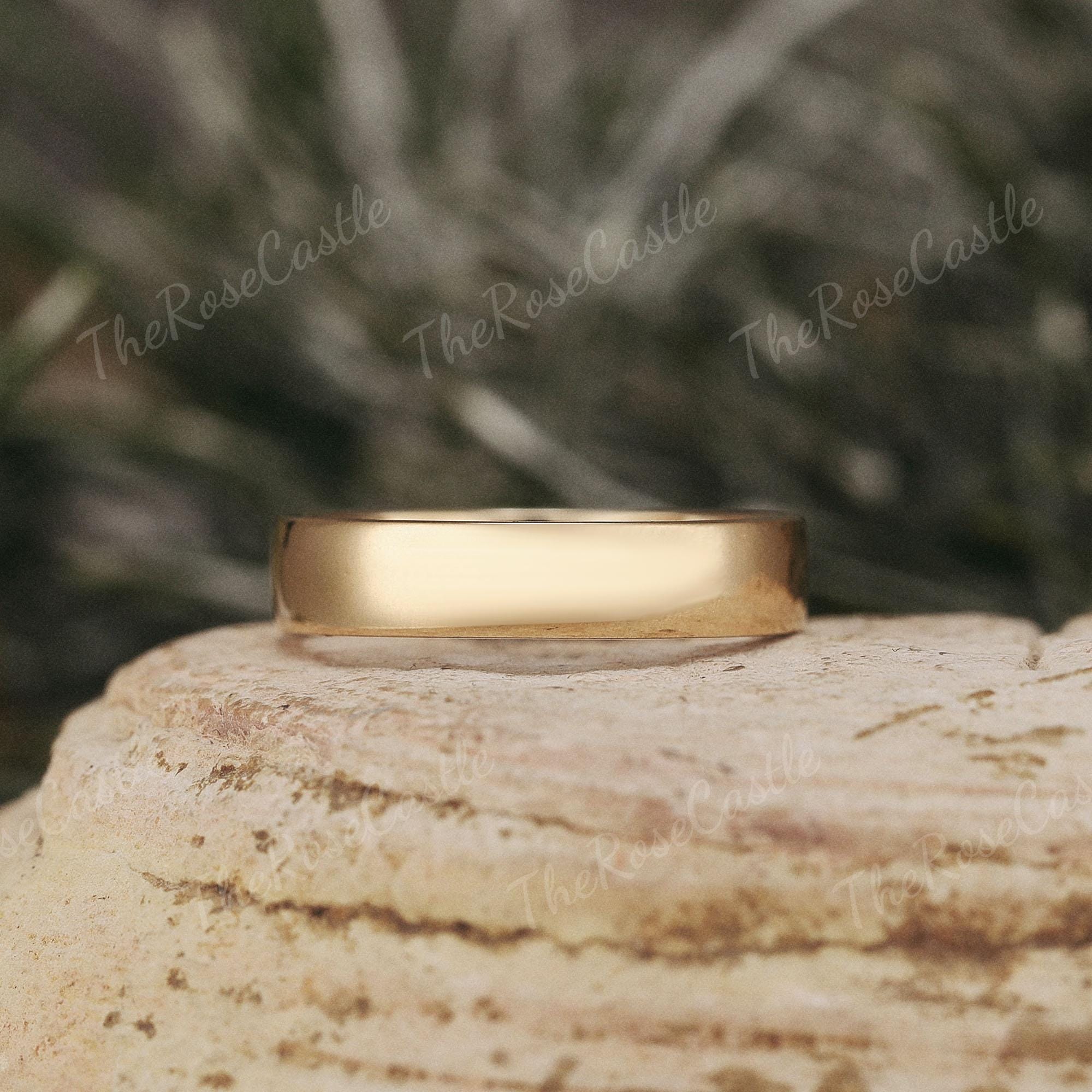4.5MM Solid Gold Nature Inspired Leaf Branch Mens Wedding Band Leaf ...