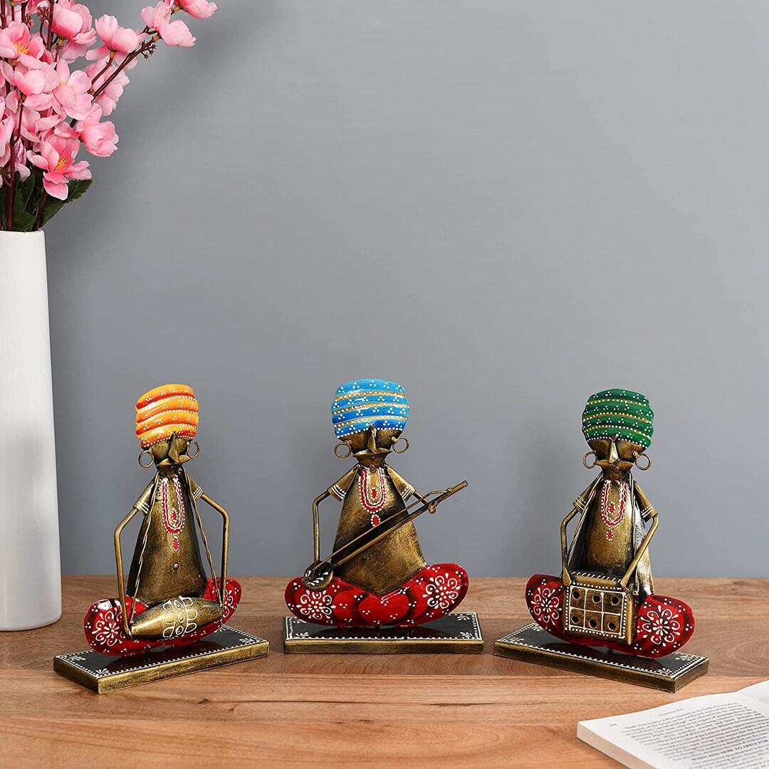 Ancient Mooch Musician Figurine Set of 3 Multicolor Statue - Etsy