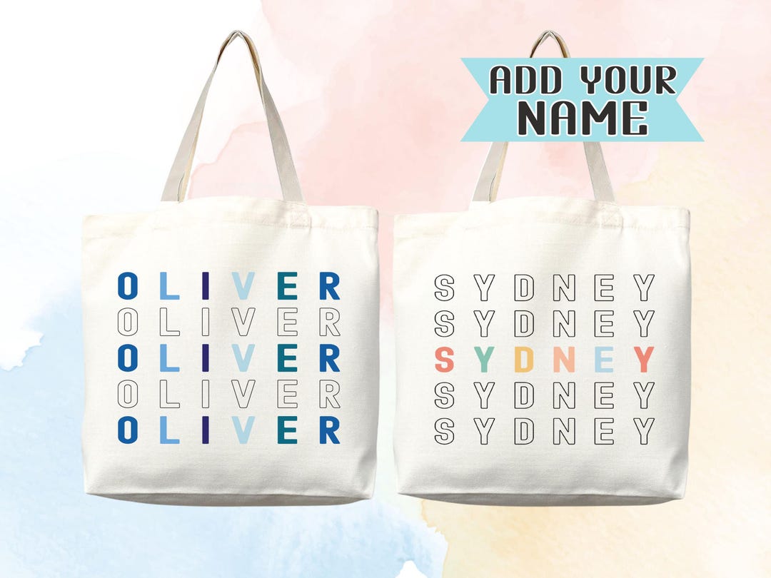 Personalized Name Tote Bag Custom Name Tote Bag Custom Tote Shopper ...