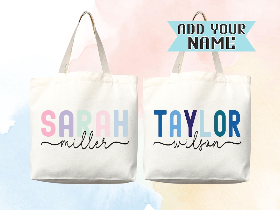 Personalized Name Tote Bag Custom Name Tote Bag Custom Tote Shopper ...