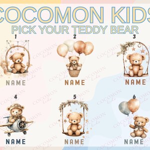 Teddy Bear Personalized Name Tote Bag Kids Cute Gift Daycare Diaper Bag ...