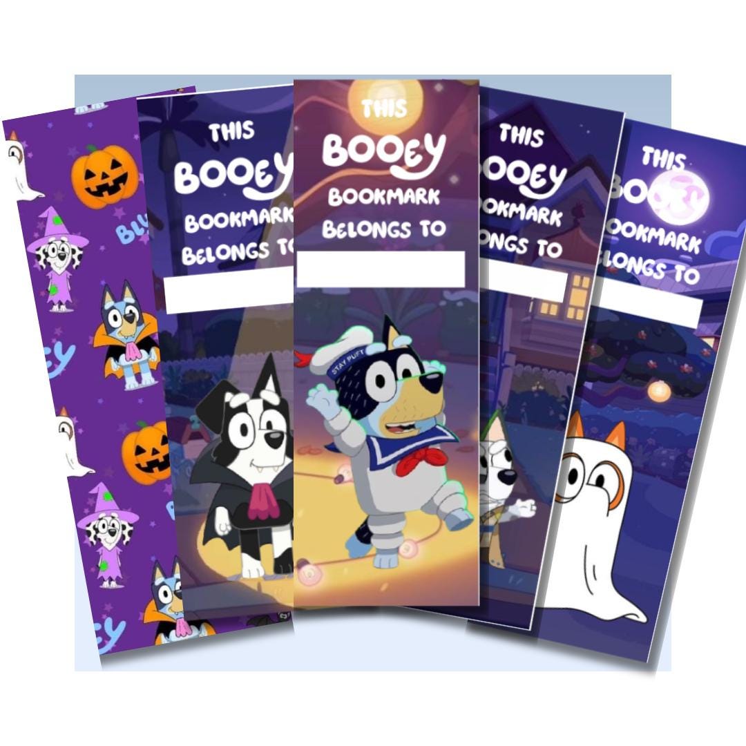 13 X Bluey Halloween Bookmarks Download - Etsy