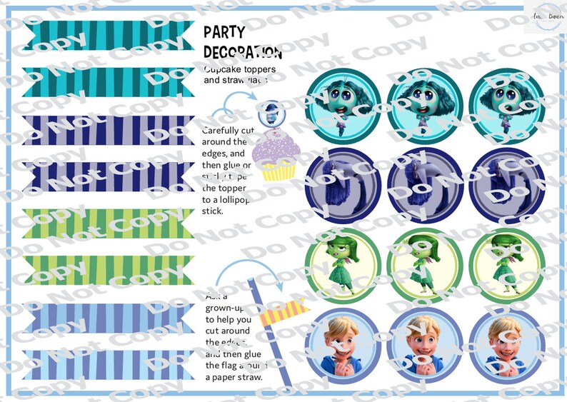 Inside Out 2 Cupcake Topper Download - Etsy