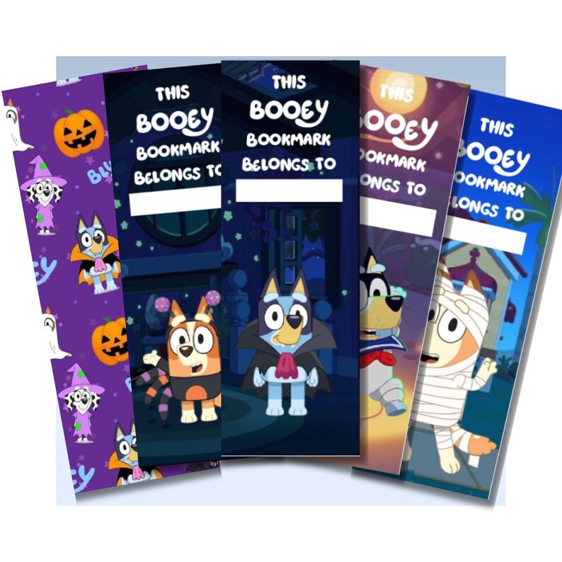 13 X Bluey Halloween Bookmarks Download - Etsy
