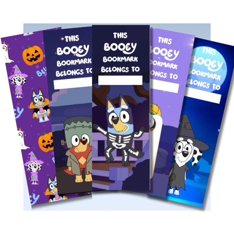 13 X Bluey Halloween Bookmarks Download - Etsy