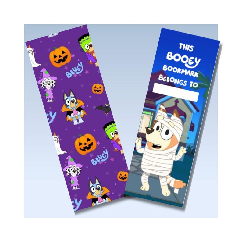 13 X Bluey Halloween Bookmarks Download - Etsy