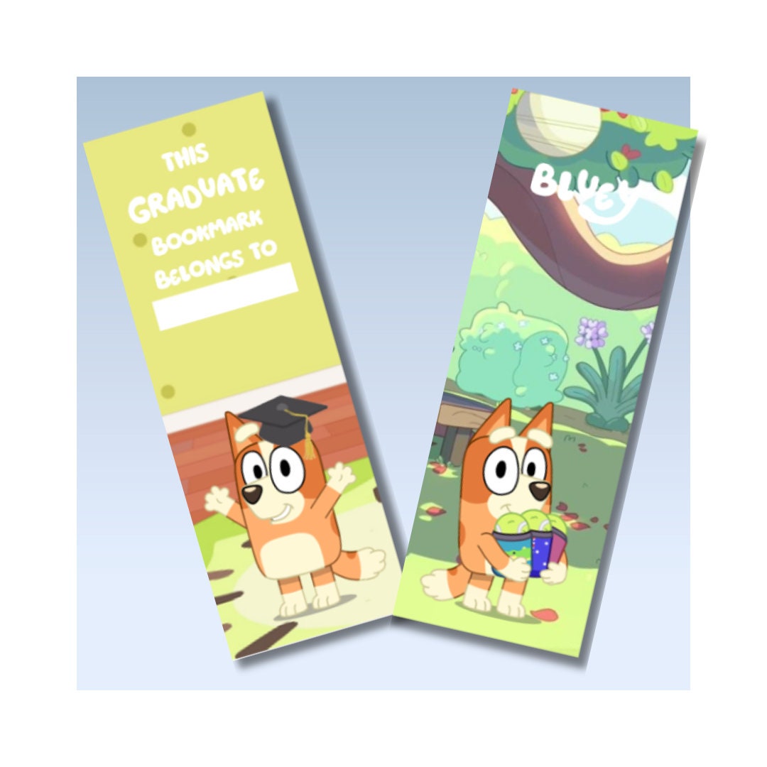 Bluey Graduation Bookmarks Download - Etsy