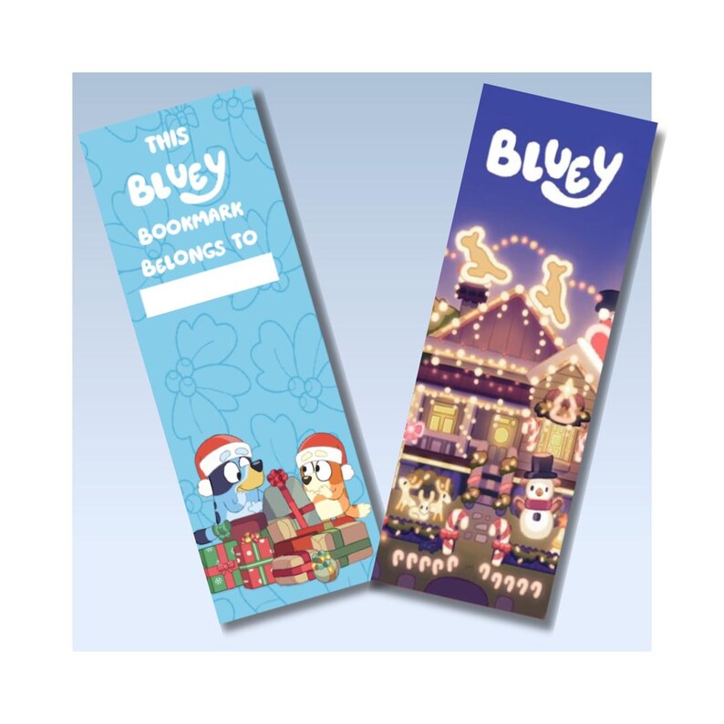 Bluey Christmas Bookmarks Download - Etsy