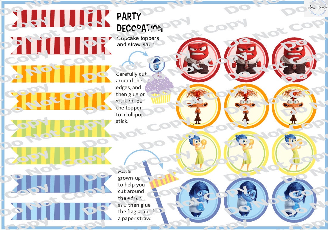 Inside Out 2 Cupcake Topper Download - Etsy Australia