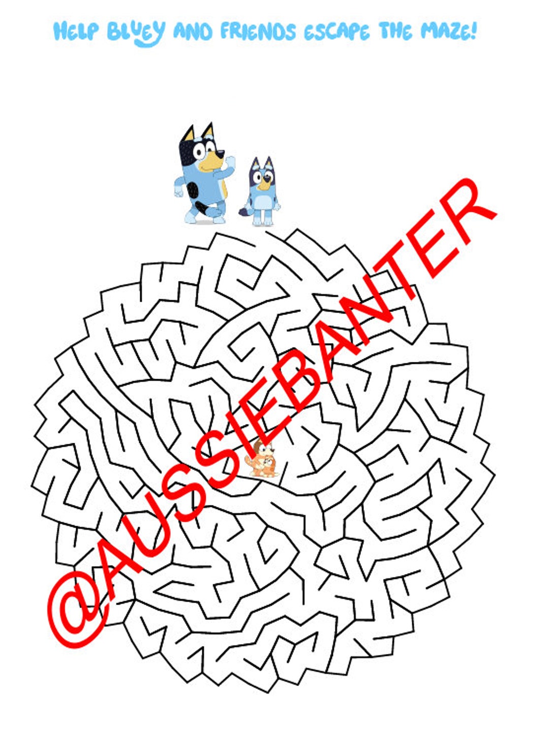 Bluey Maze Escape! - Etsy UK