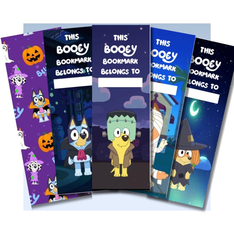 13 X Bluey Halloween Bookmarks Download - Etsy