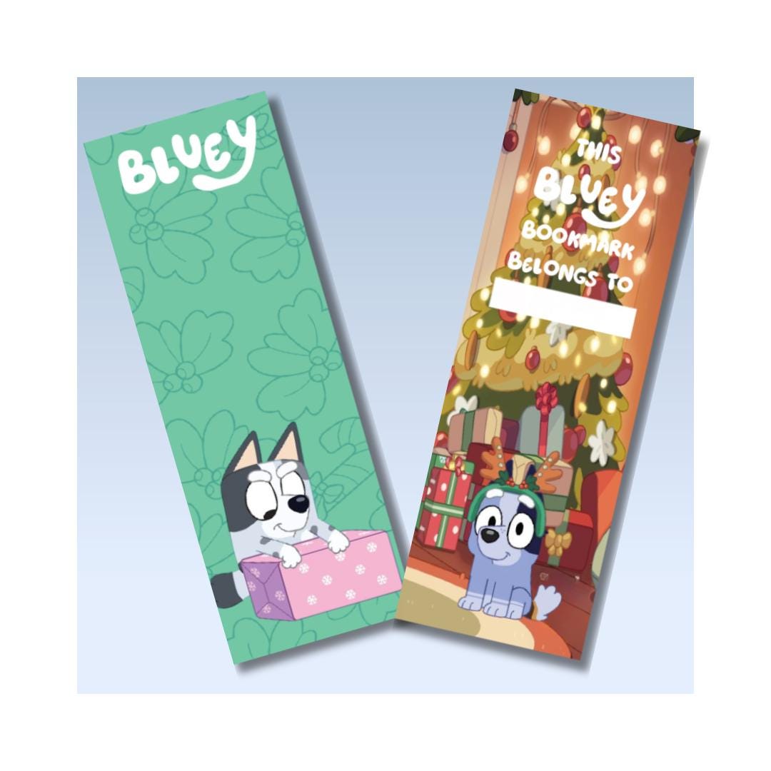 Bluey Christmas Bookmarks Download - Etsy