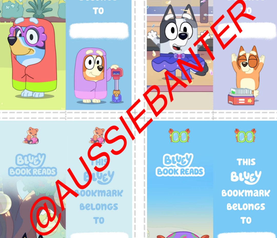 Bluey Bookmarks - Etsy