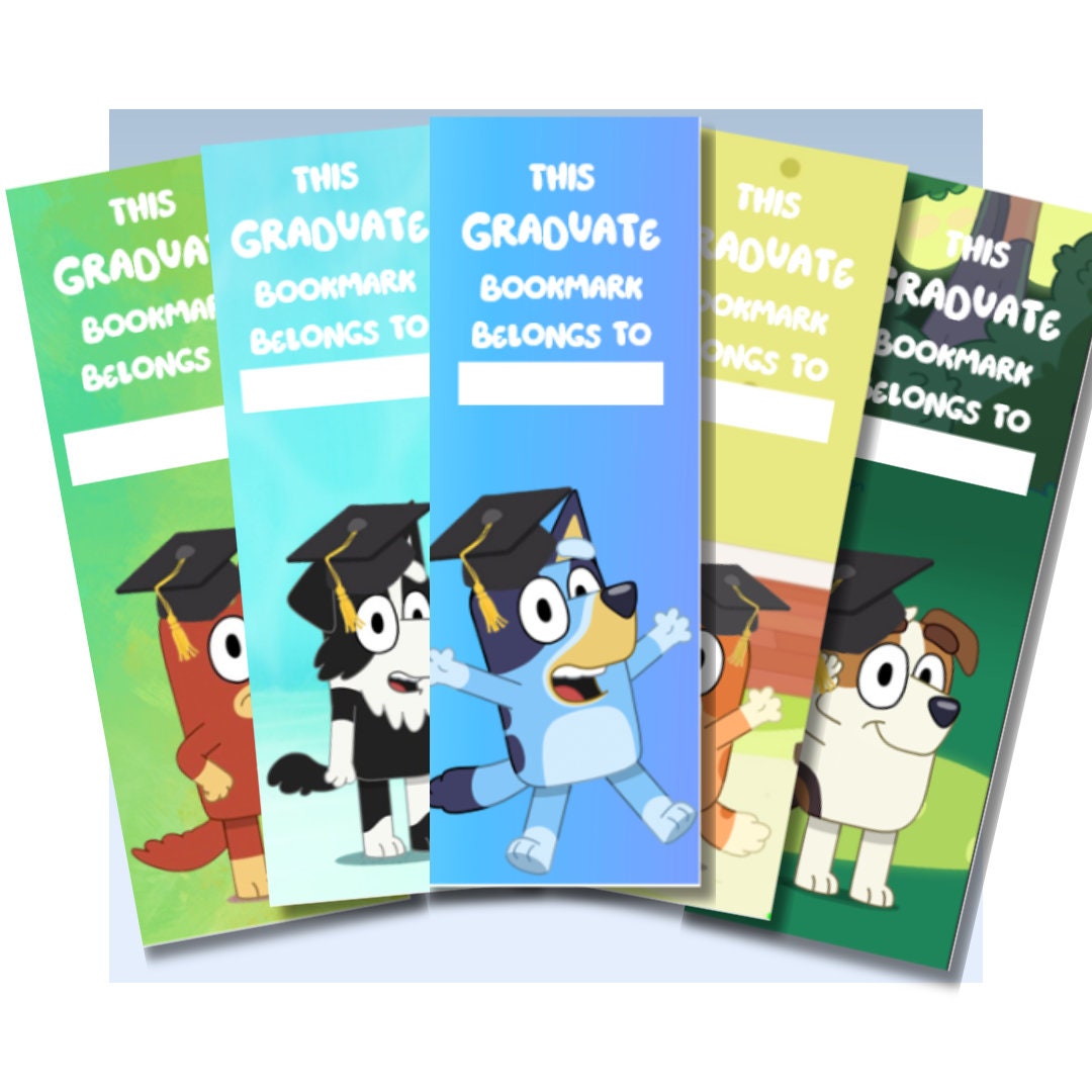 Bluey Graduation Bookmarks Download - Etsy Australia