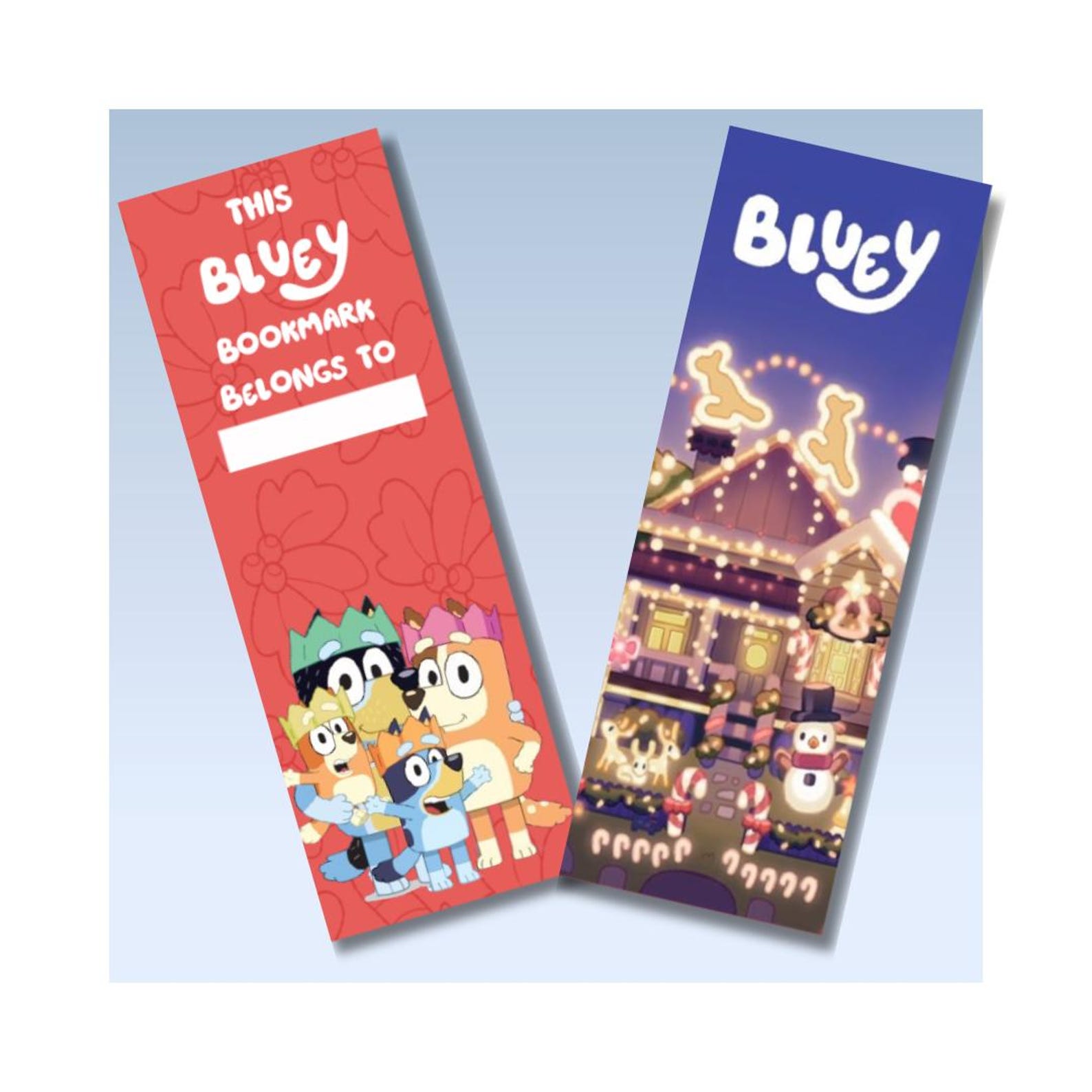 Bluey Christmas Bookmarks Download - Etsy