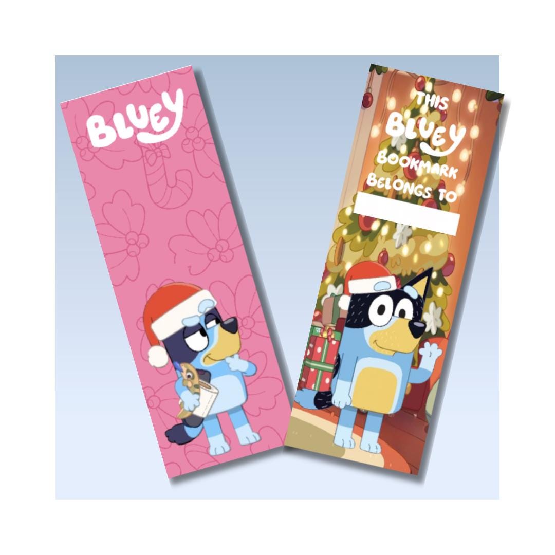 Bluey Christmas Bookmarks Download - Etsy