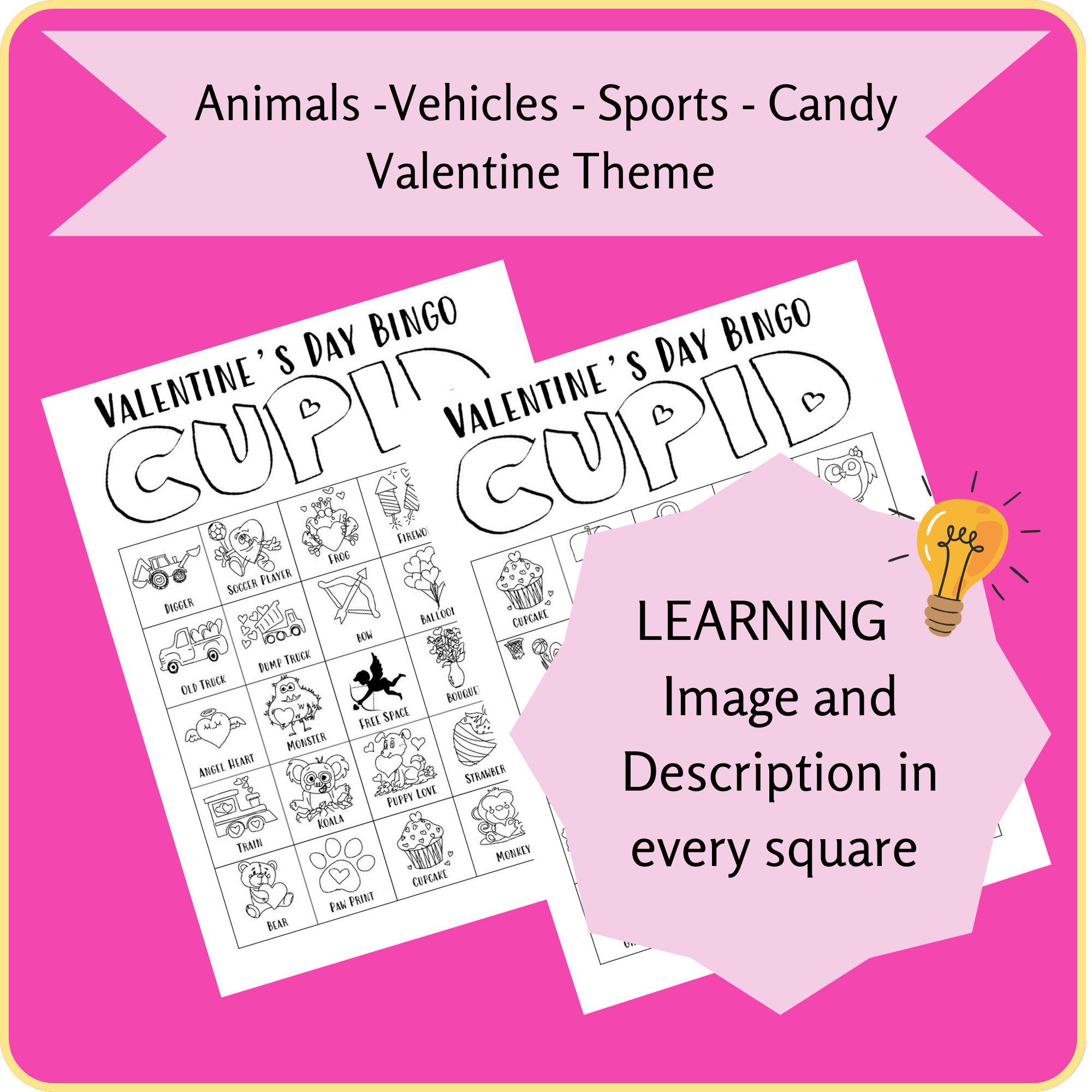 Color Me Valentine Bingo 32 Cards Images and Description - Etsy