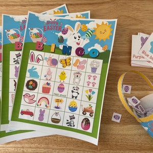 Easter Bingo - Printable - 30 Bingo Cards - BONUS Paper Easter Basket ...