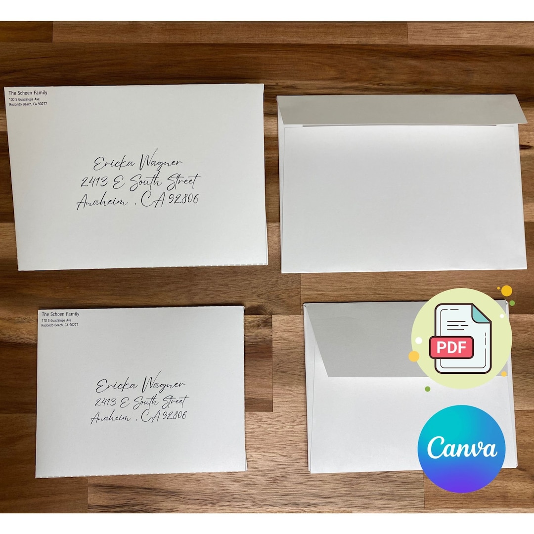 Easy Envelopes Templates - 5x7 and 4.25x5.5 - Prints to Standard Paper ...
