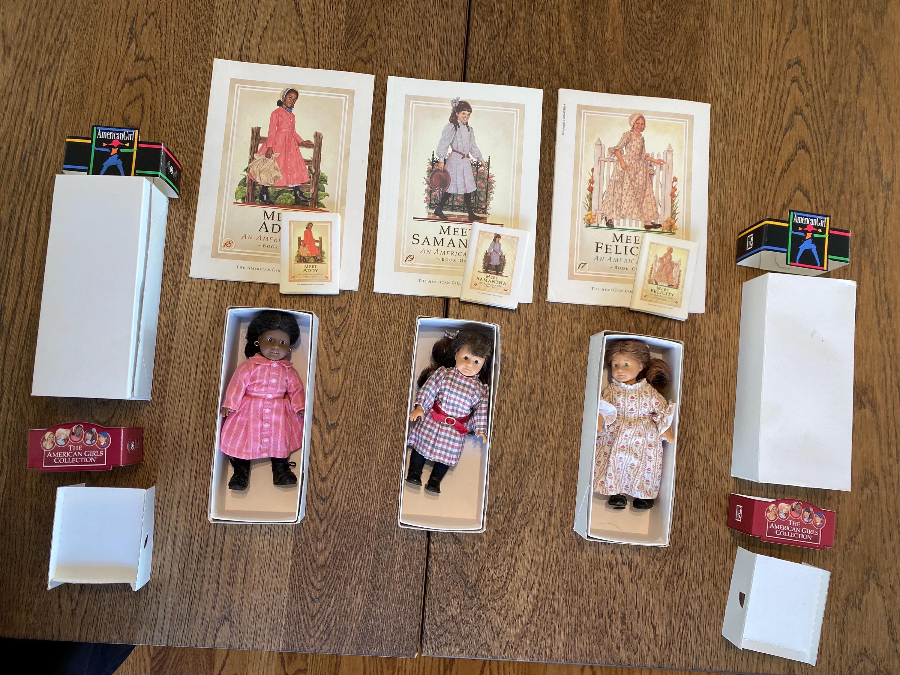 Mini American Girl Dolls 3 Addy Samantha Felicity 6 Dolls With Meet ...