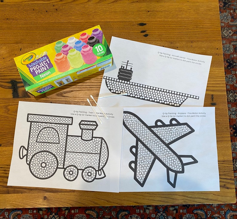 7 Qtip Painting Templates Train Car Plane Truck Carrier Strawberry ...