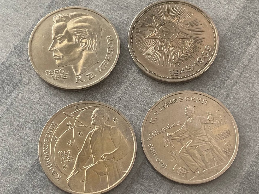 Coins of the Soviet Union Set of Four Different Rubles - Etsy