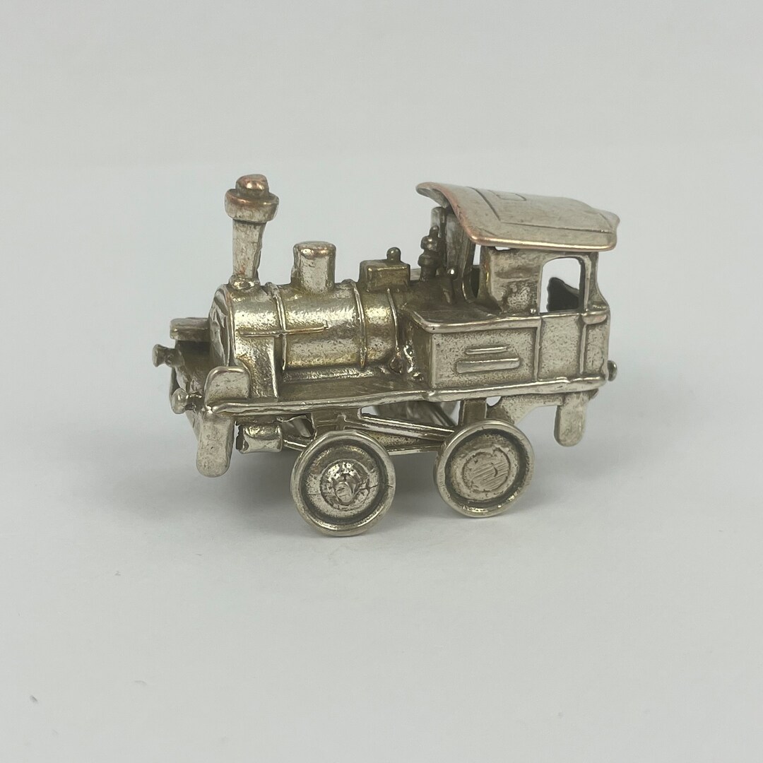 Vintage Handmade Silver Train Figurine - Etsy