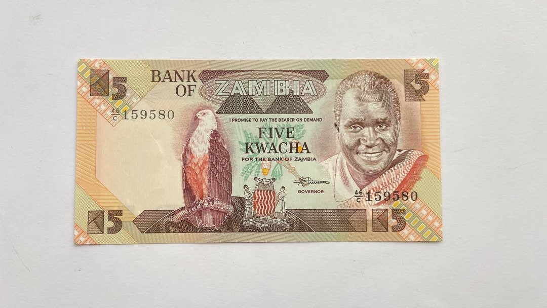 Zambia 5 Kwacha 1980-1988 Banknote. Zambia Paper Money. - Etsy