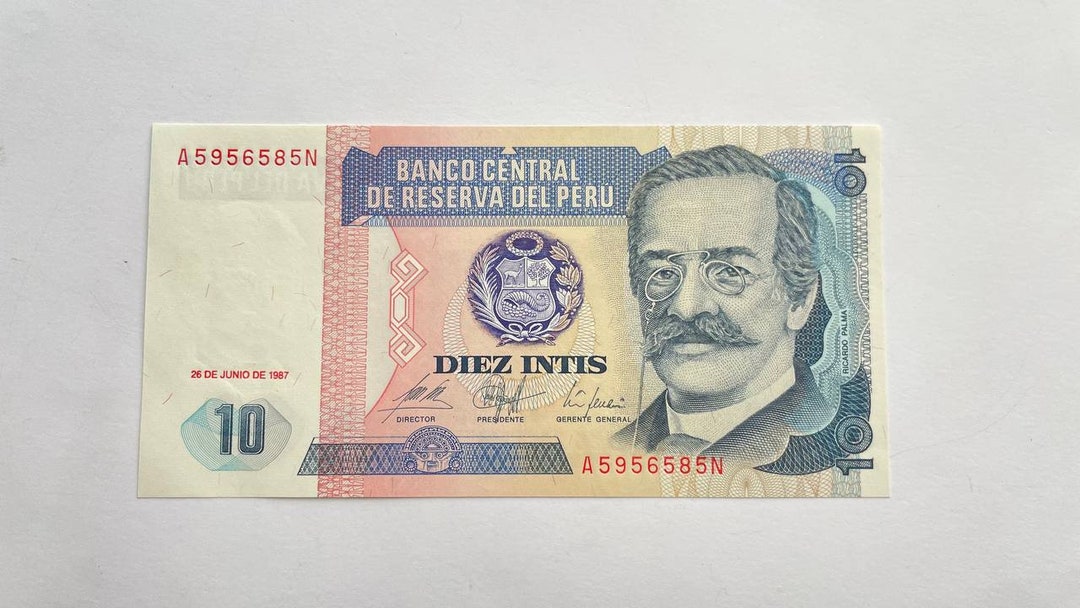 Peru 10 Inti 1987 Banknote. Peru Paper Money. - Etsy
