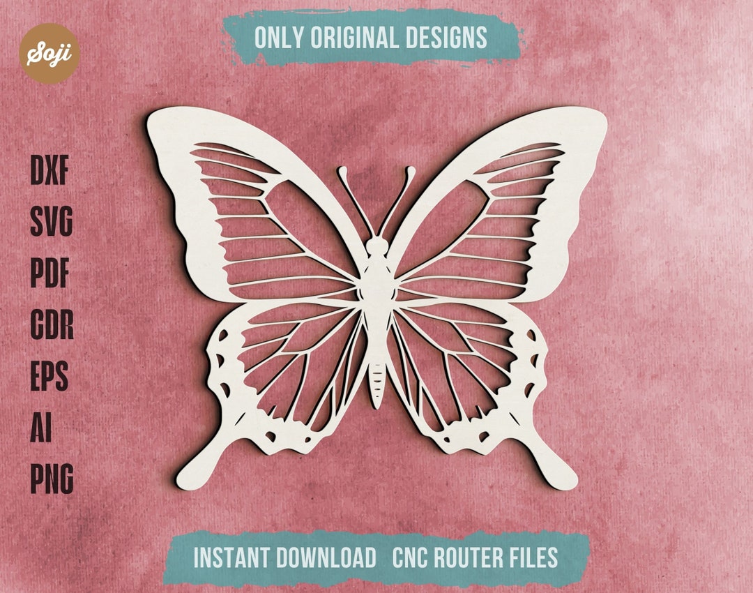 Butterfly Svg Laser Cut Files Dxf File for Laser Cricut Svg Files Cnc ...