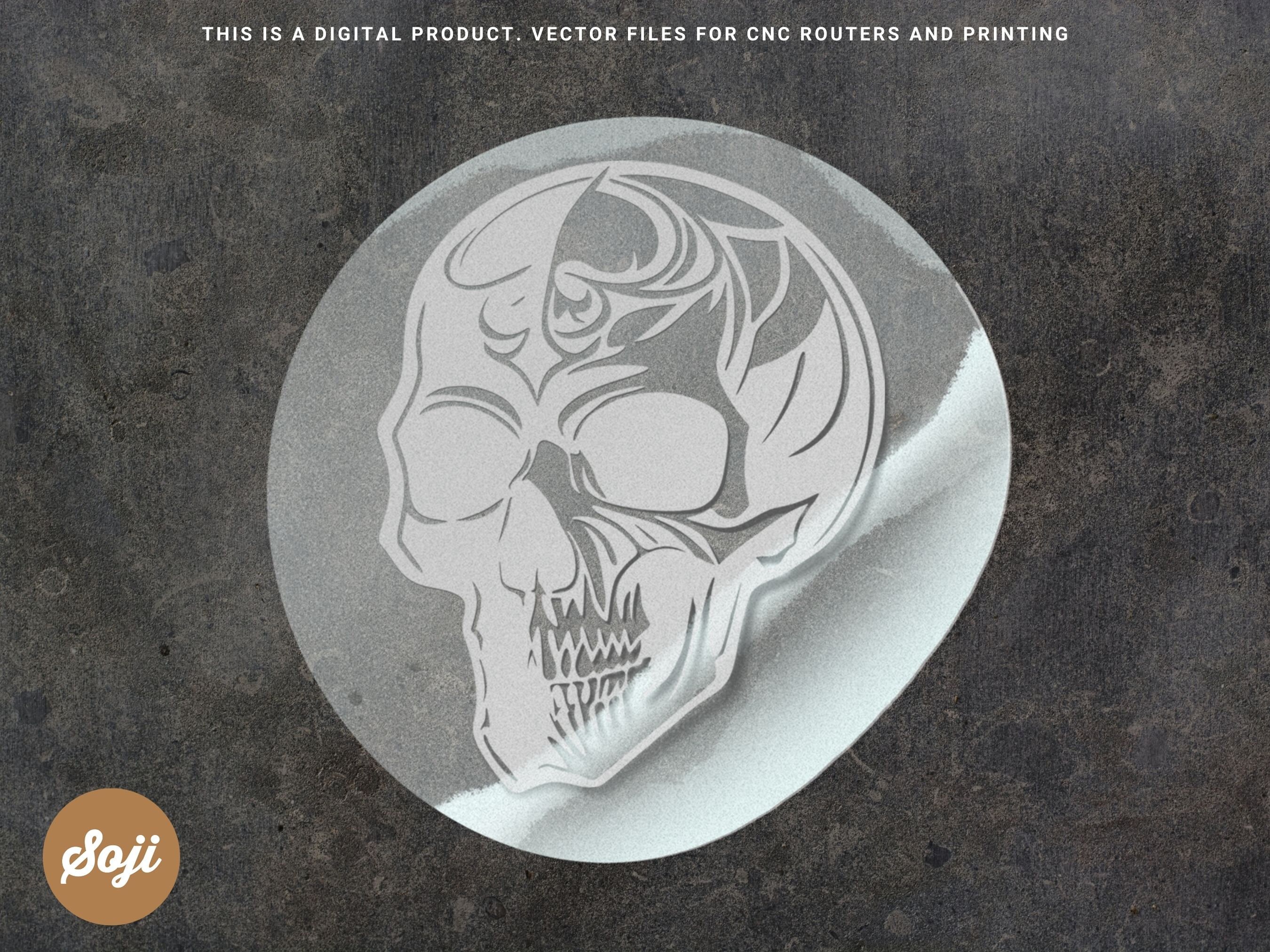 Skull Svg Laser Cut Files Dxf File for Laser Cricut Svg Files Cnc ...