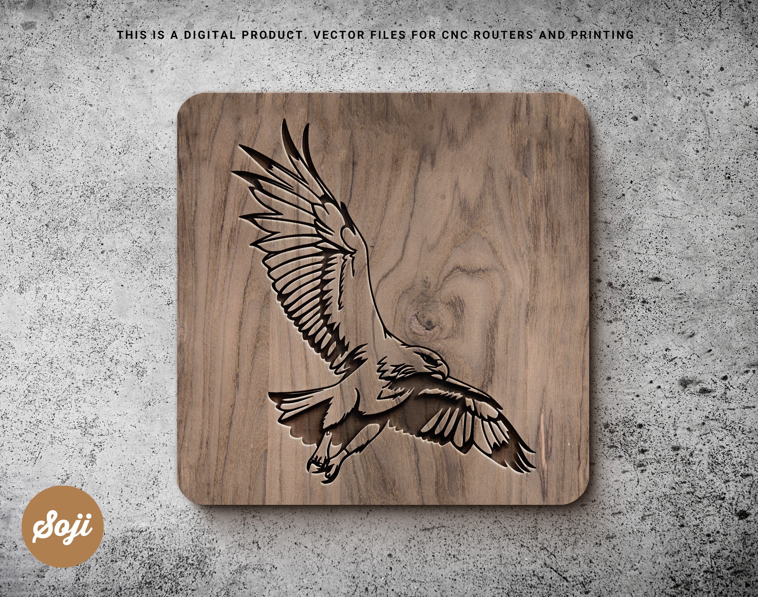 Flying Eagle Svg Bundle Laser Cut Files Hawk Dxf File Cricut Files ...