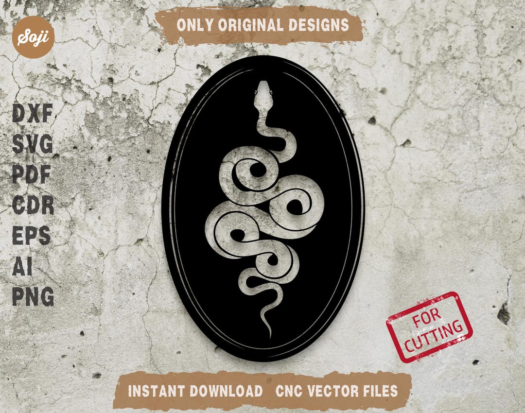 Snake SVG – Laser Cut Dxf Cdr Vector File for Cnc, Cricut, Glowforge ...
