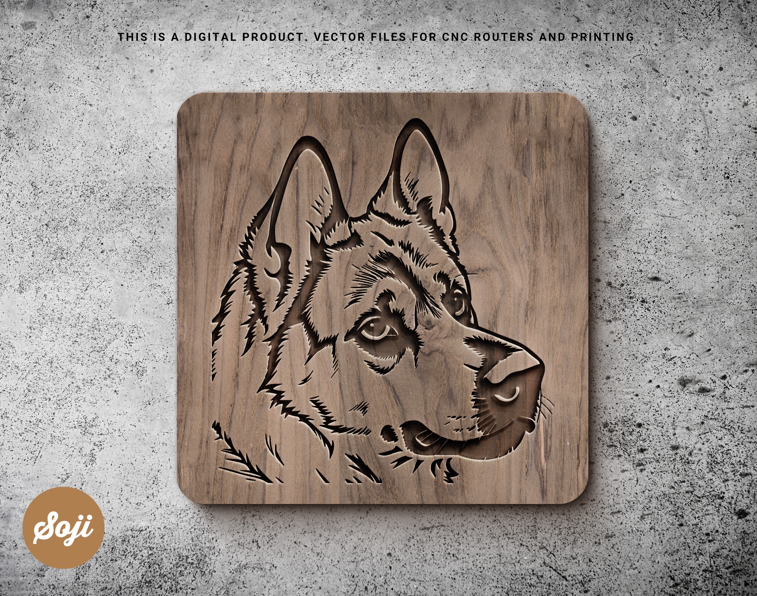 Dog Svg German Shepherd Dxf File Digital Prints Cnc Router Files for ...