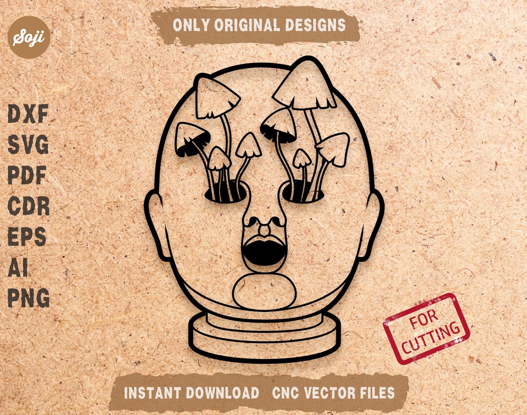 Possessed Doll Head SVG – Abstract Face Art Dxf Cdr Laser Cut Vector ...